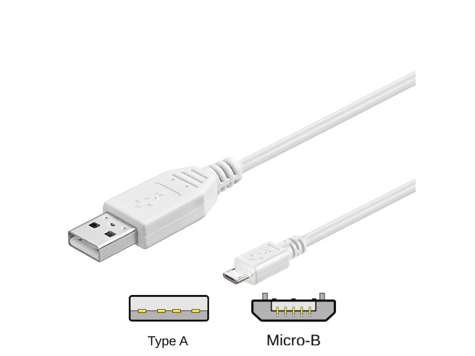 Pro USB-A USB Micro-B - 1.8m - Weiß | Günstig