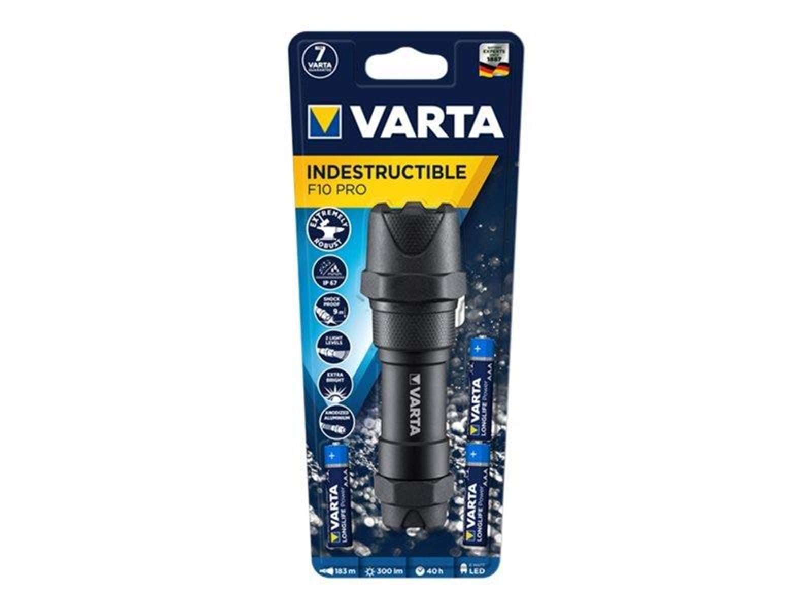 VARTA Indestructible F10 Pro Taschenlampe, LED, 2 Modi, 6 W | Günstig
