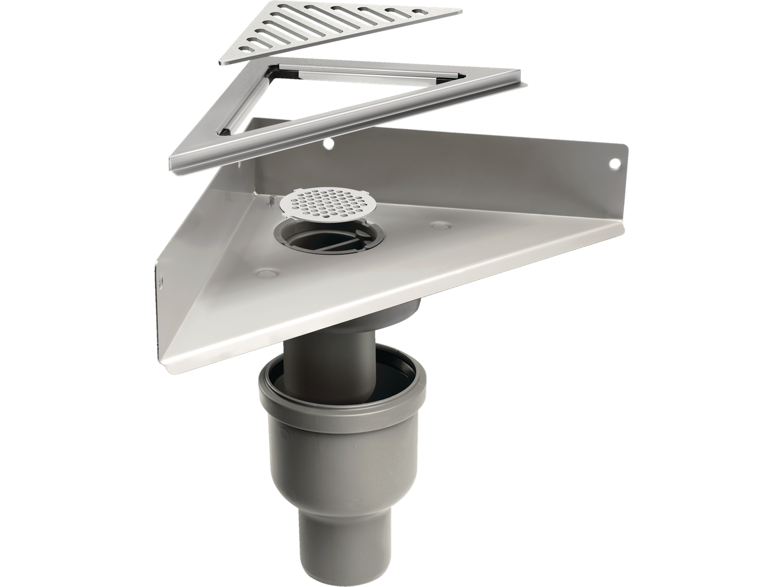 Unidrain Complete drain system corner vertical Ø75 mm | Günstig