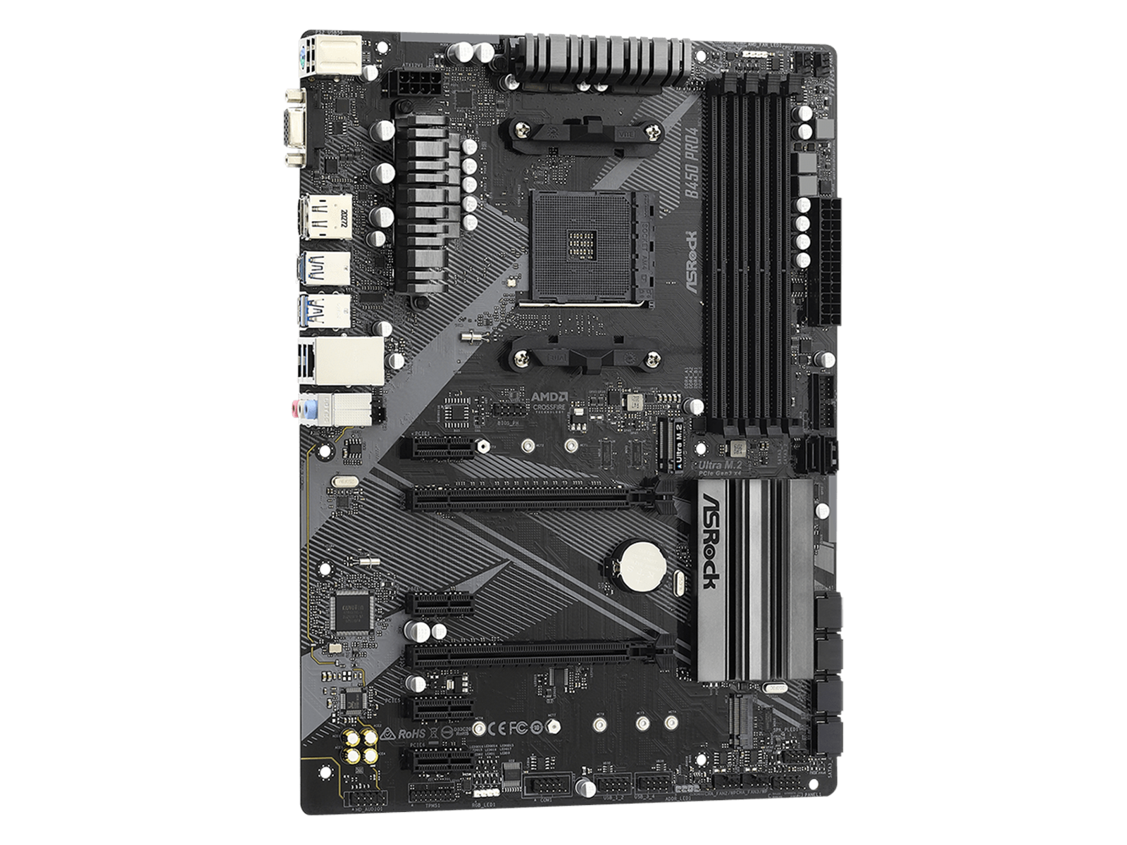 ASRock B450 Pro4 R2.0 Mainboard - AMD B450 - AMD AM4 socket - DDR4 RAM ...