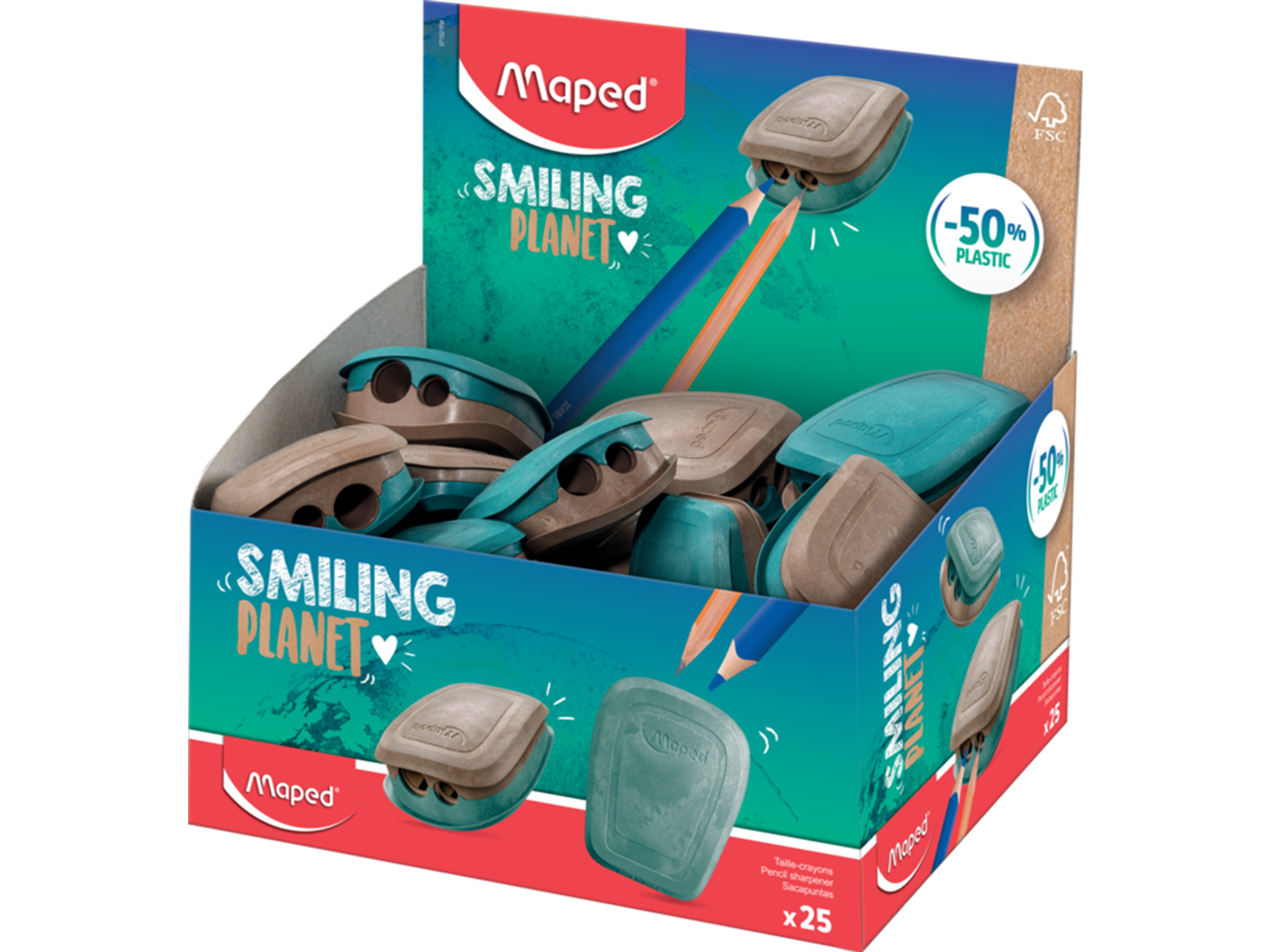 Maped Smiling Planet Sharpener 2-hole FSC wood fibre | Auf Lager