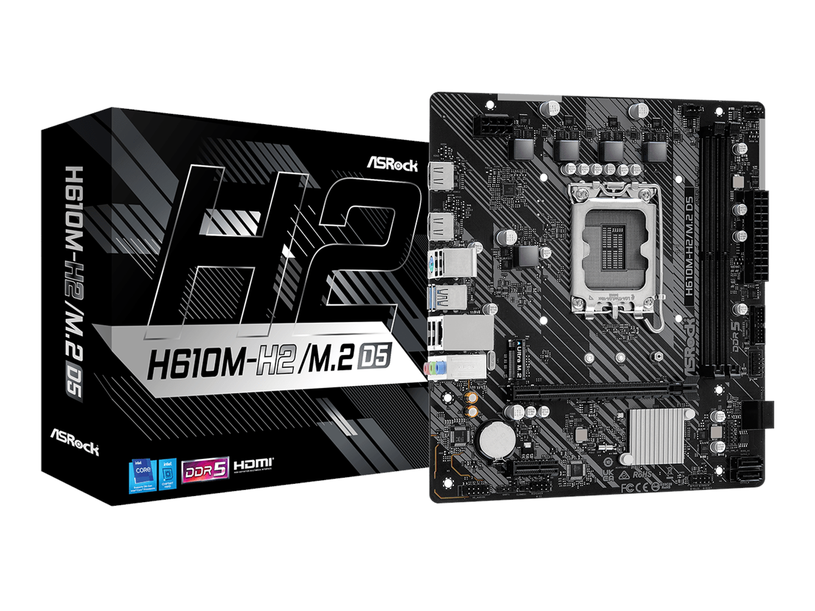 ASRock H610M-H2/M.2 D5 Mainboard - Intel H610 - Intel LGA1700 - DDR5 ...