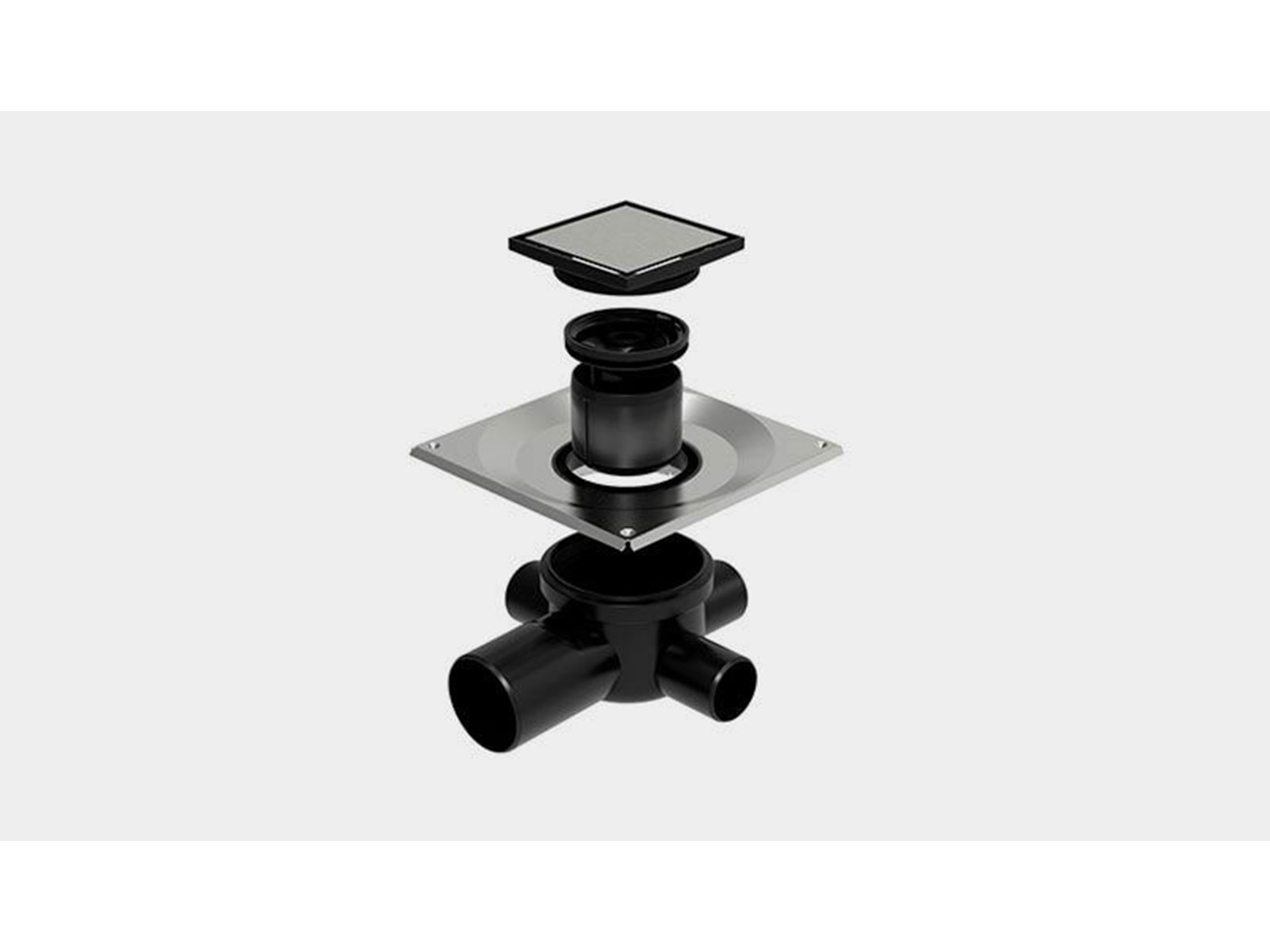 Unidrain Set 1 Square Custom 10x10 Ø75 mm horizontal | Günstig
