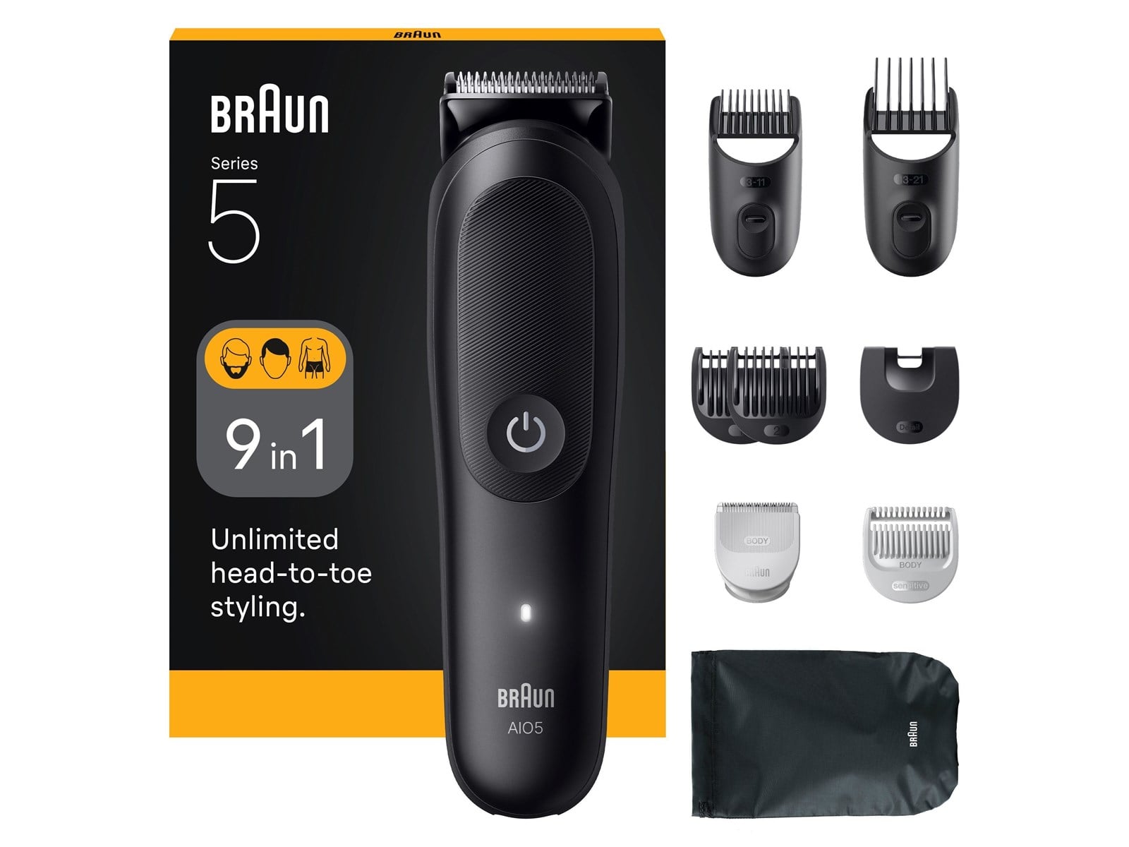 Braun Body trimmer Styler AIO 5540 - Black Matt | Auf Lager | Günstig
