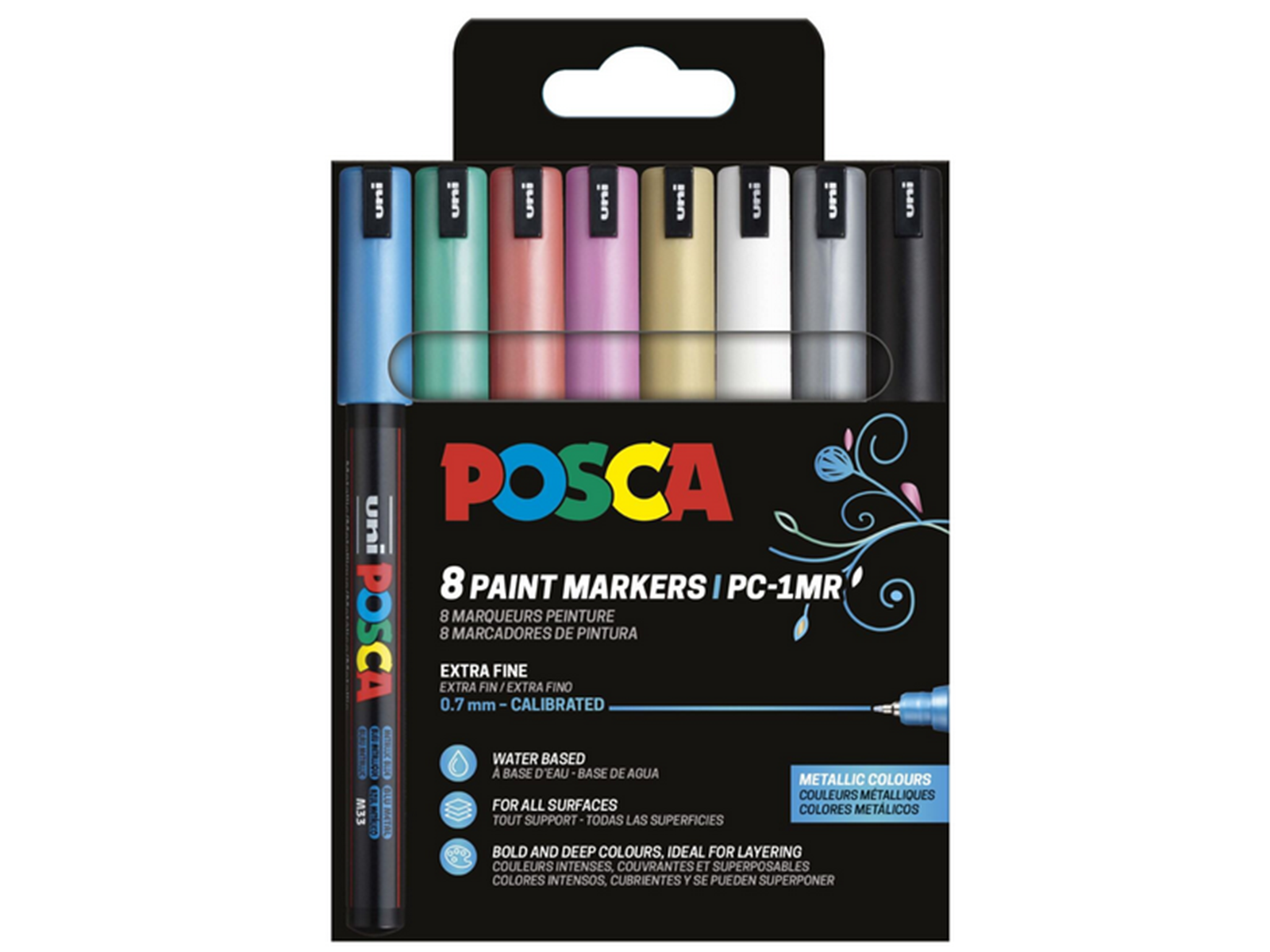 POSCA PC-1MR - 8 pcs - Water-based pigment - Metallic colors | Günstig