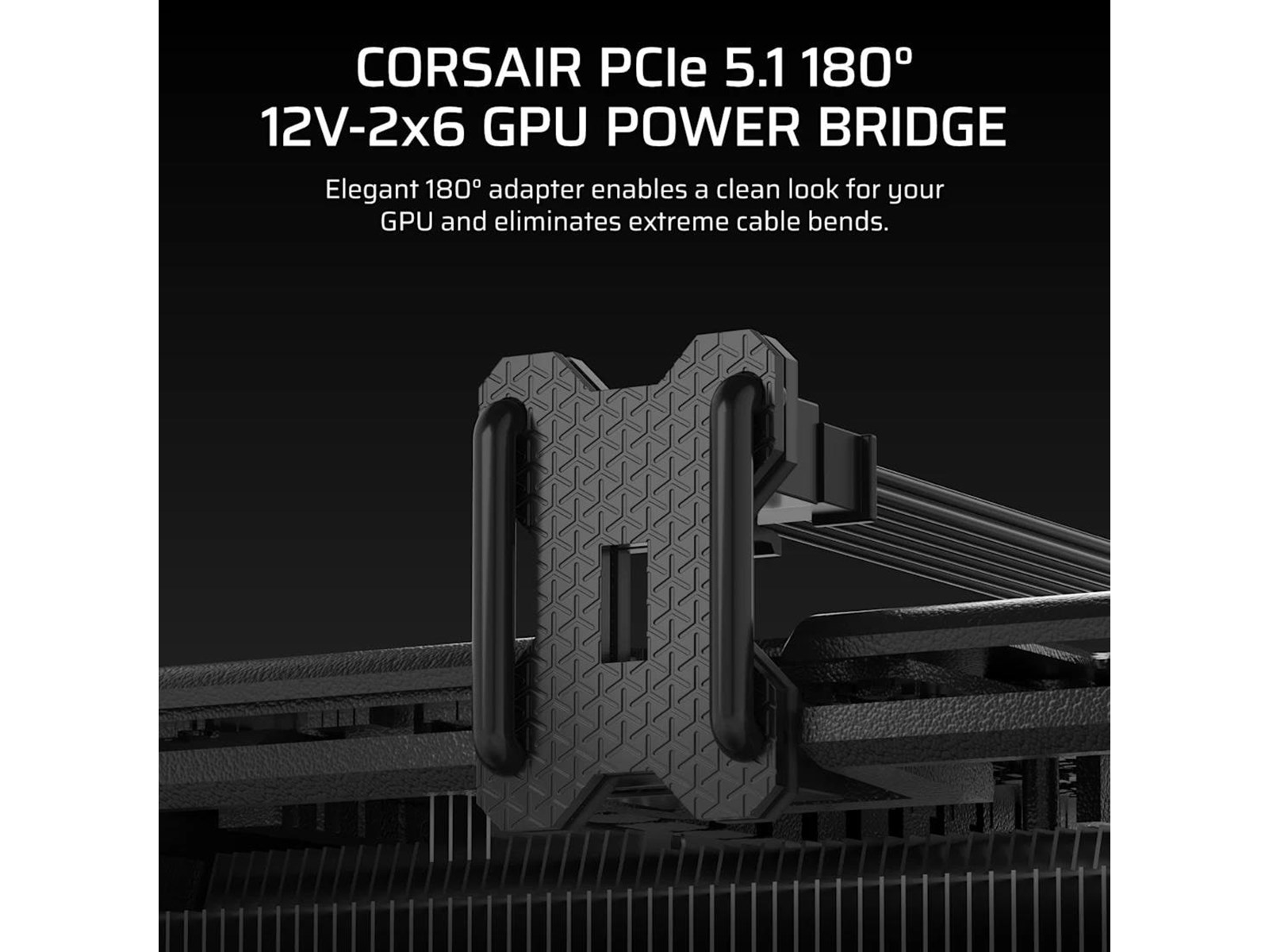 Corsair 180° Degree - 12V-2x6 (Style B) - GPU Power Adapter - Black