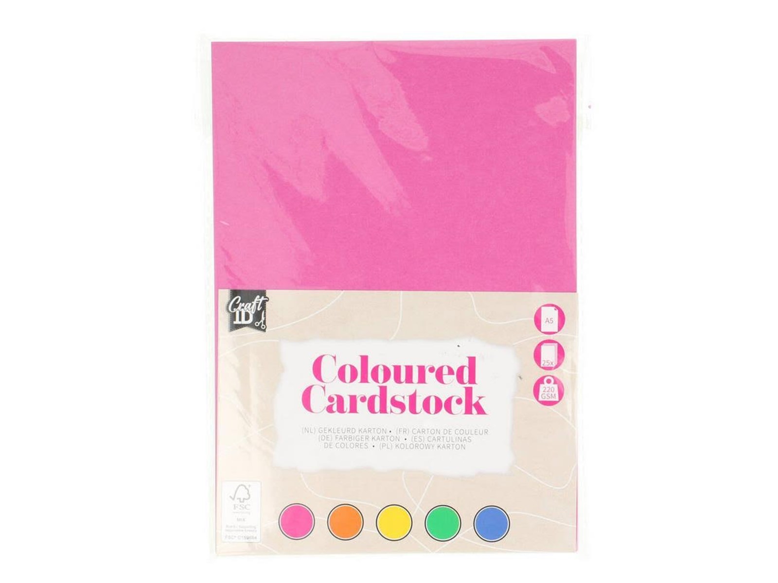 Creative Craft Group Cardboard A5 220 g. 25 sheets assorted. colors