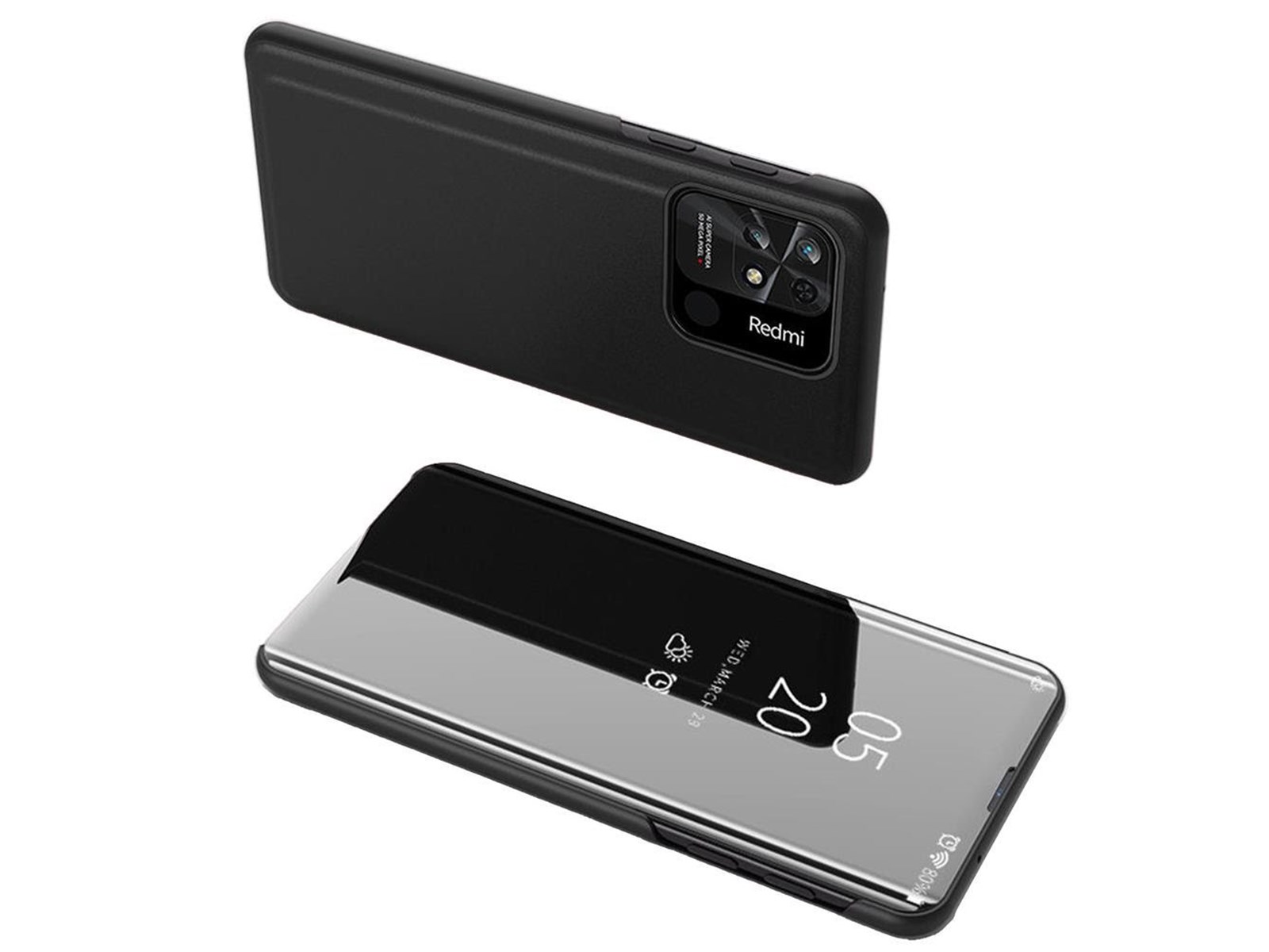 Hurtel Clear View Case Cover for Xiaomi Redmi 10C Cover with a Flap Black