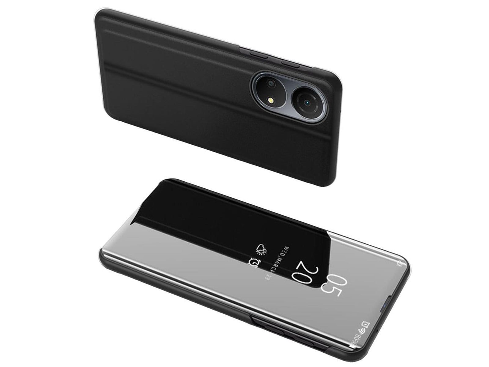 Hurtel Clear View Case for Honor X7 / Honor Play 30 Plus flip Cover Black