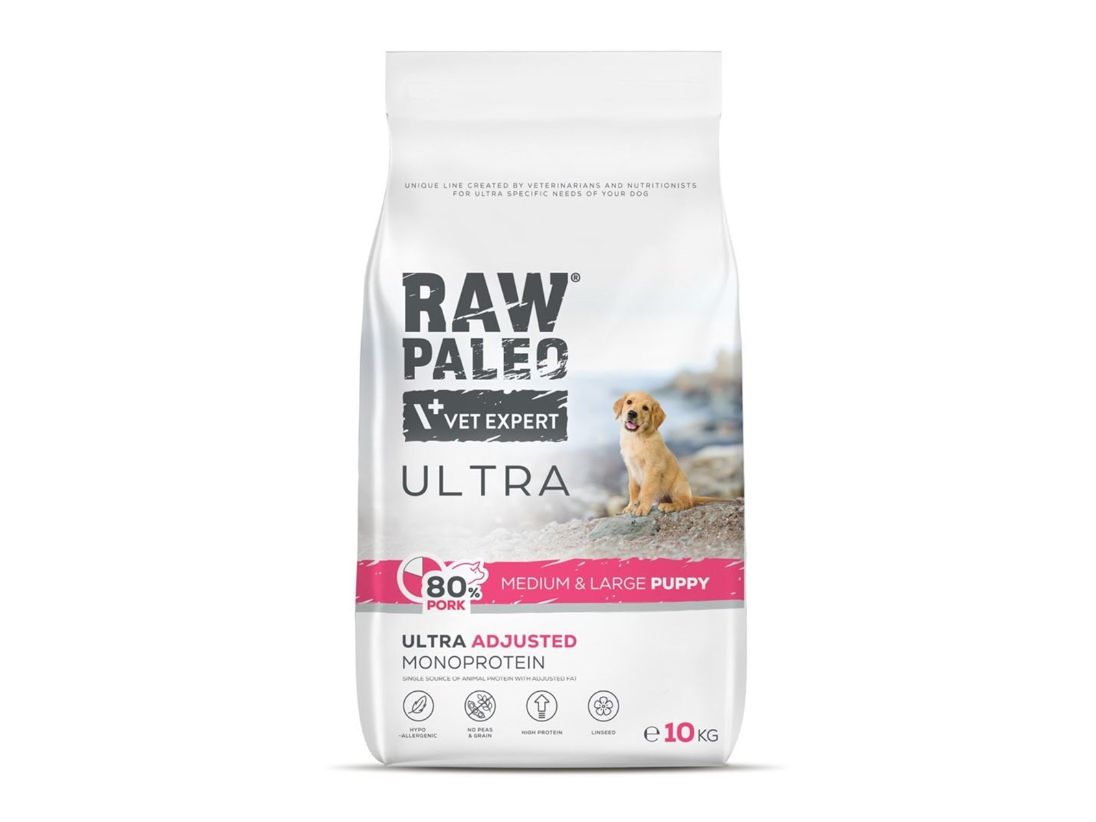 VetExpert Raw Paleo Ultra Pork Medium & Large Puppy - dry dog food - 10kg