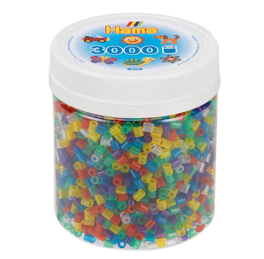 Hama Beads in Pot - Transparent Mix 3000 pcs | Günstig