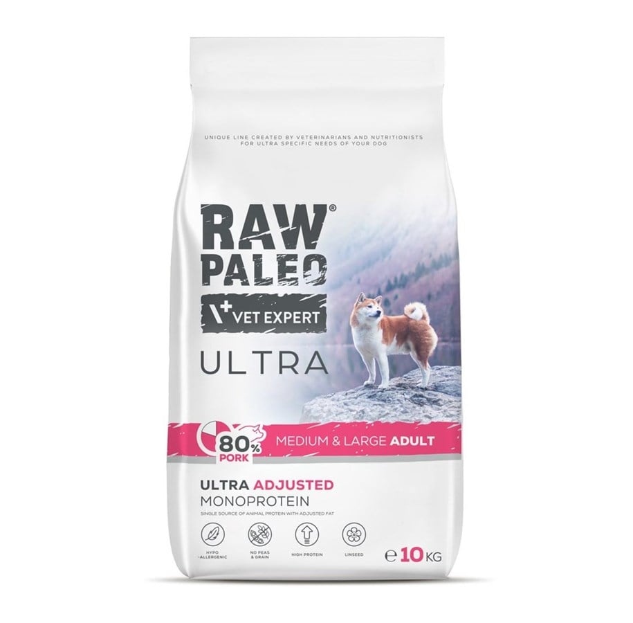 VetExpert Raw Paleo Ultra Pork Medium & Large Adult - dry dog food - 10kg